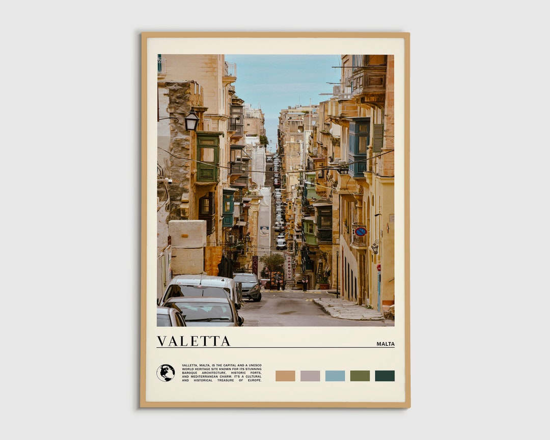 Digital Oil Paint, Valletta Print, Valletta Wall Art, Valletta Poster ...