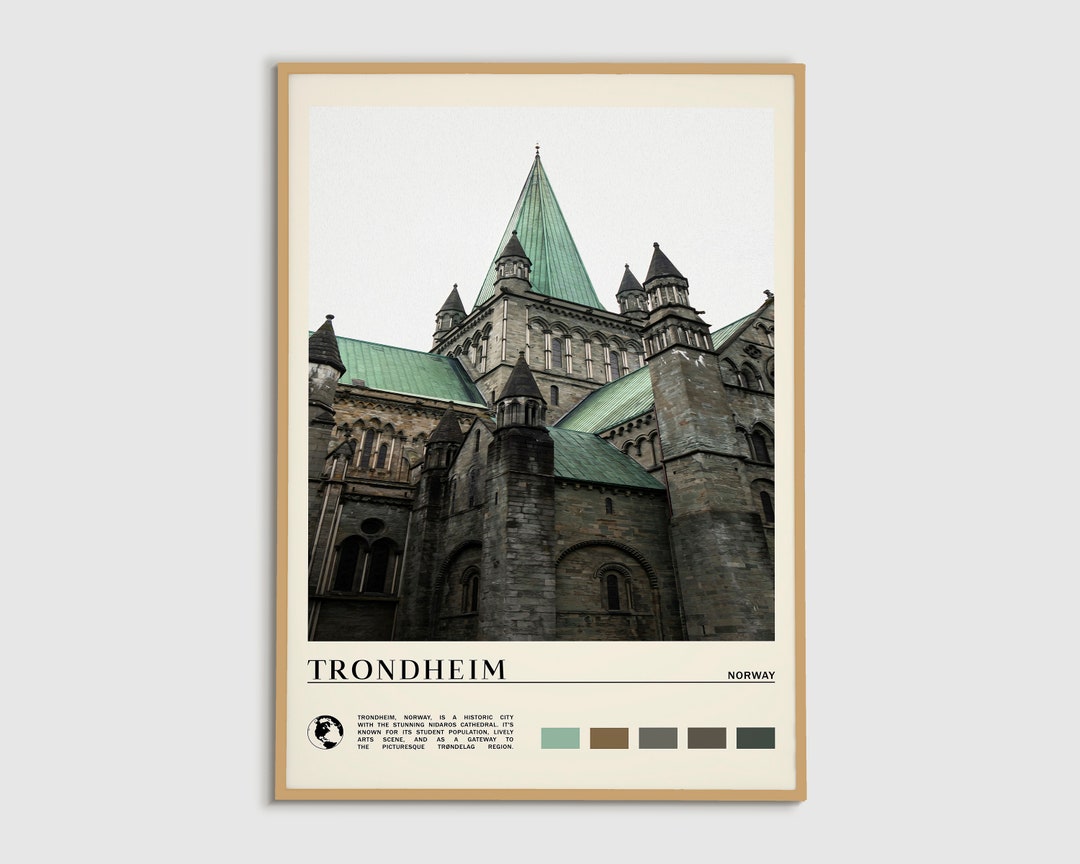 Digital Oil Paint, Trondheim Print, Trondheim Wall Art, Trondheim ...