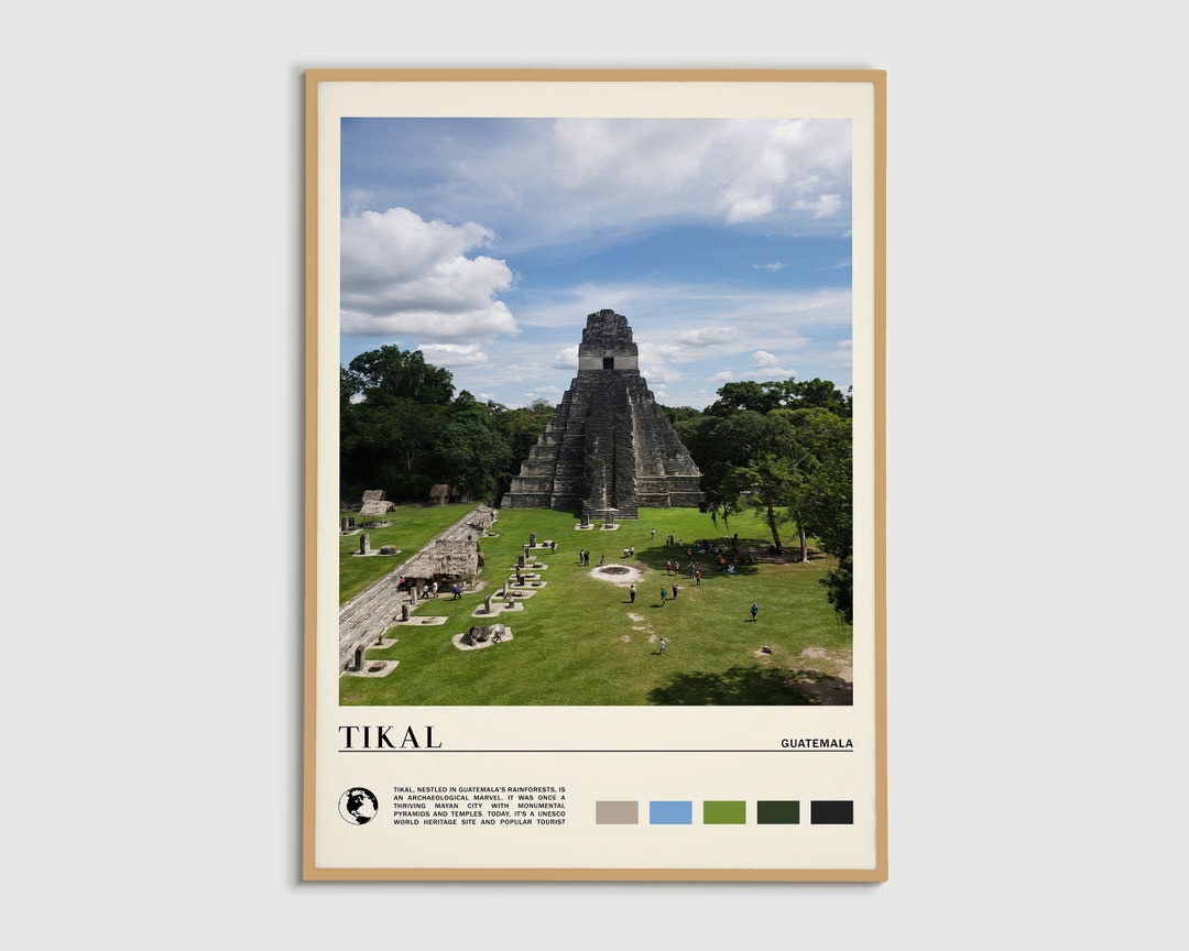 Digital Oil Paint, Tikal Print, Tikal Wall Art, Tikal Poster, Tikal ...