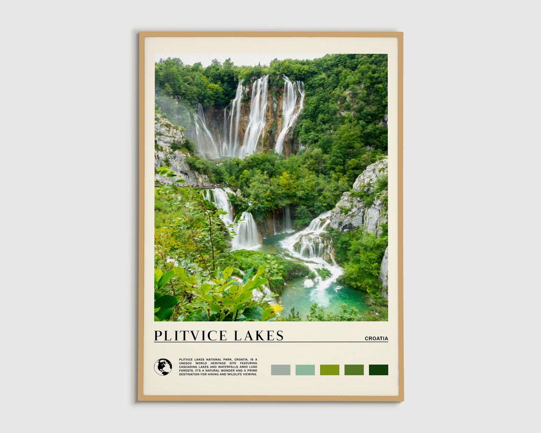 Digital Oil Paint, Plitvice Lakes Print, Plitvice Lakes Wall Art ...