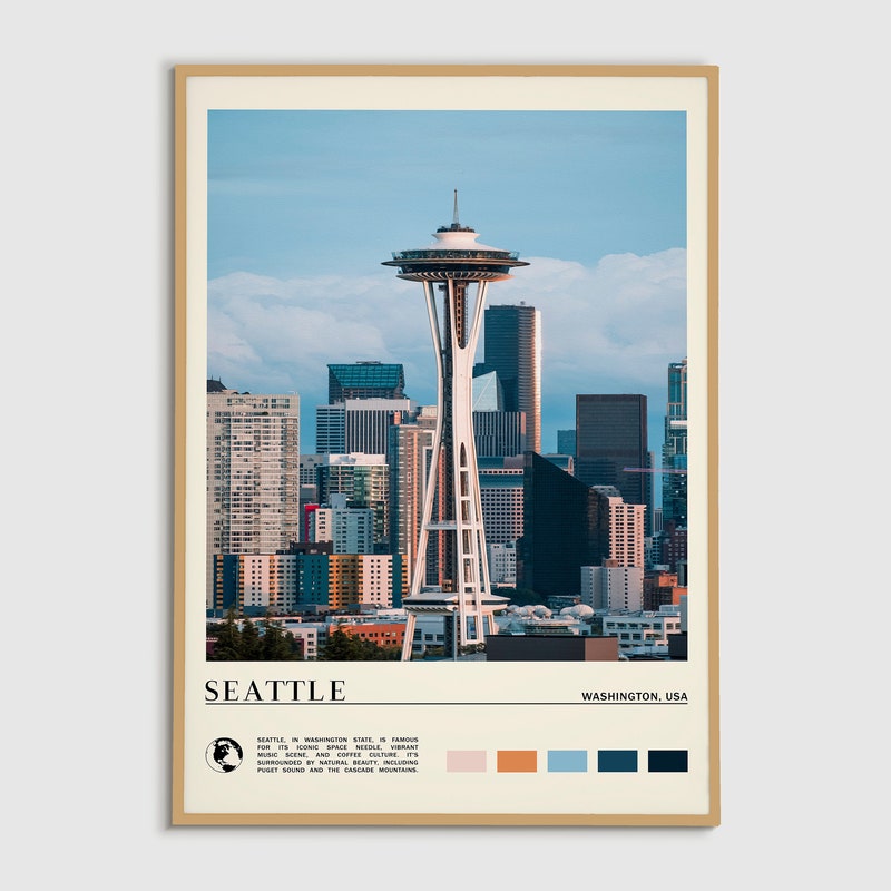 Seattle Poster - Etsy
