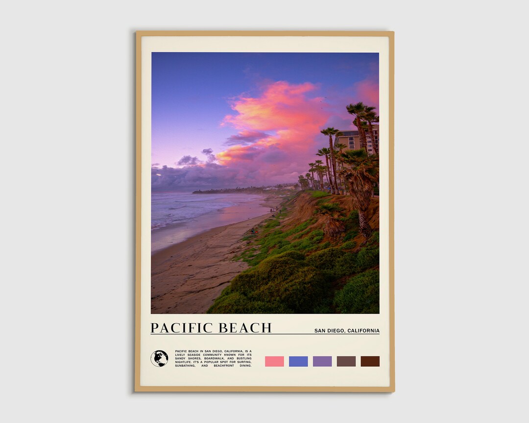 Digital Oil Paint, Pacific Beach Print, Pacific Beach Art, Pacific ...