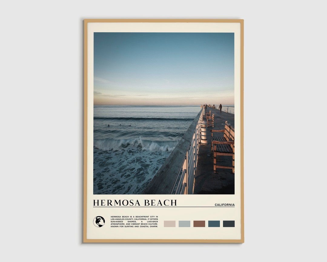 Digital Oil Paint, Hermosa Beach Print, Hermosa Beach Wall Art, Hermosa ...