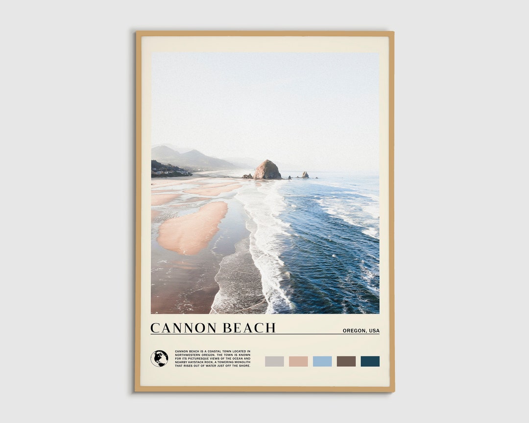 Digital Oil Paint, Cannon Beach Print, Cannon Beach Wall Art, Cannon ...