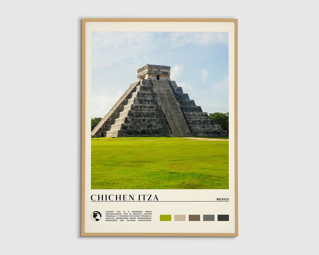 Digital Oil Paint, Chichen Itza Print, Chichen Itza Wall Art, Chichen ...