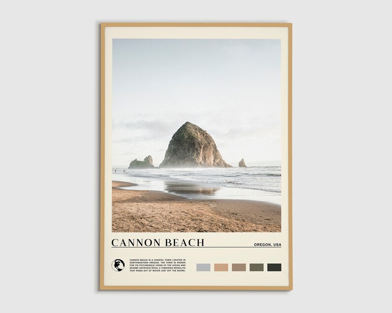 Digital Oil Paint, Cannon Beach Print, Cannon Beach Wall Art, Cannon ...
