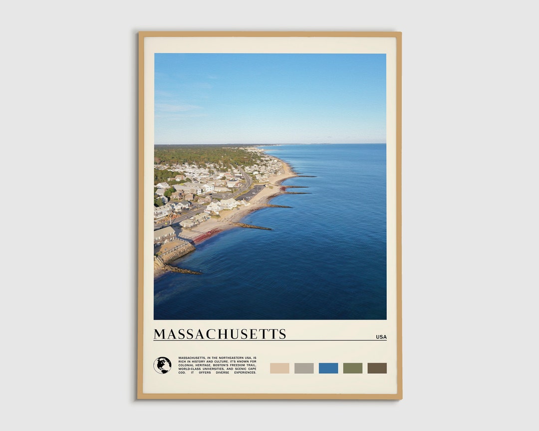 Digital Oil Paint, Massachusetts Print, Massachusetts Wall Art ...