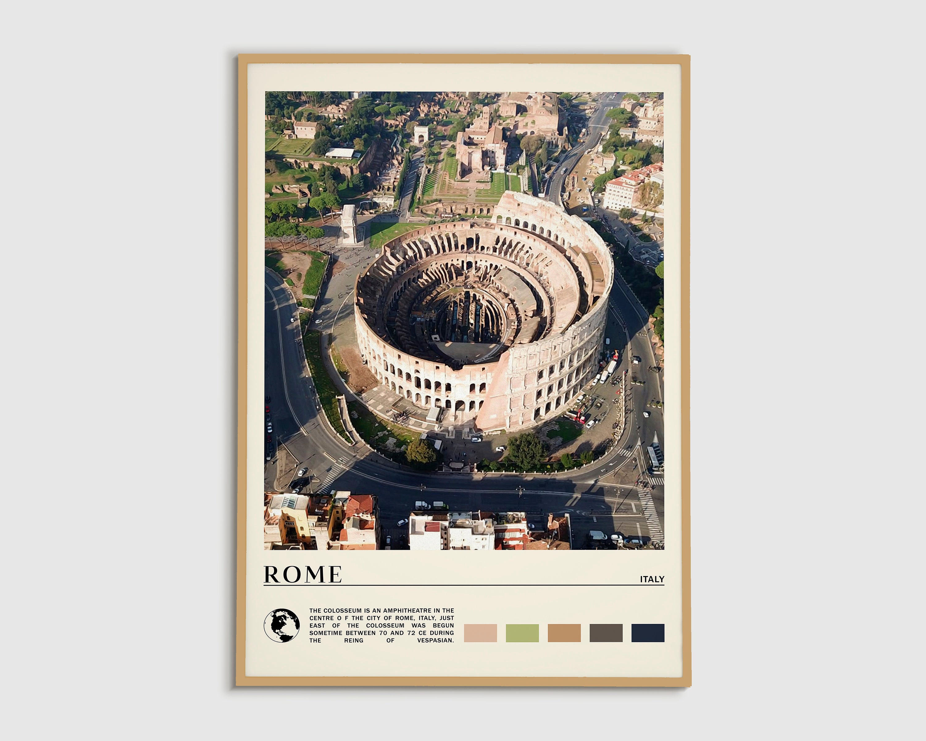 Digital Oil Paint, Rome Print, Rome Wall Art, Rome Poster, Rome Photo ...