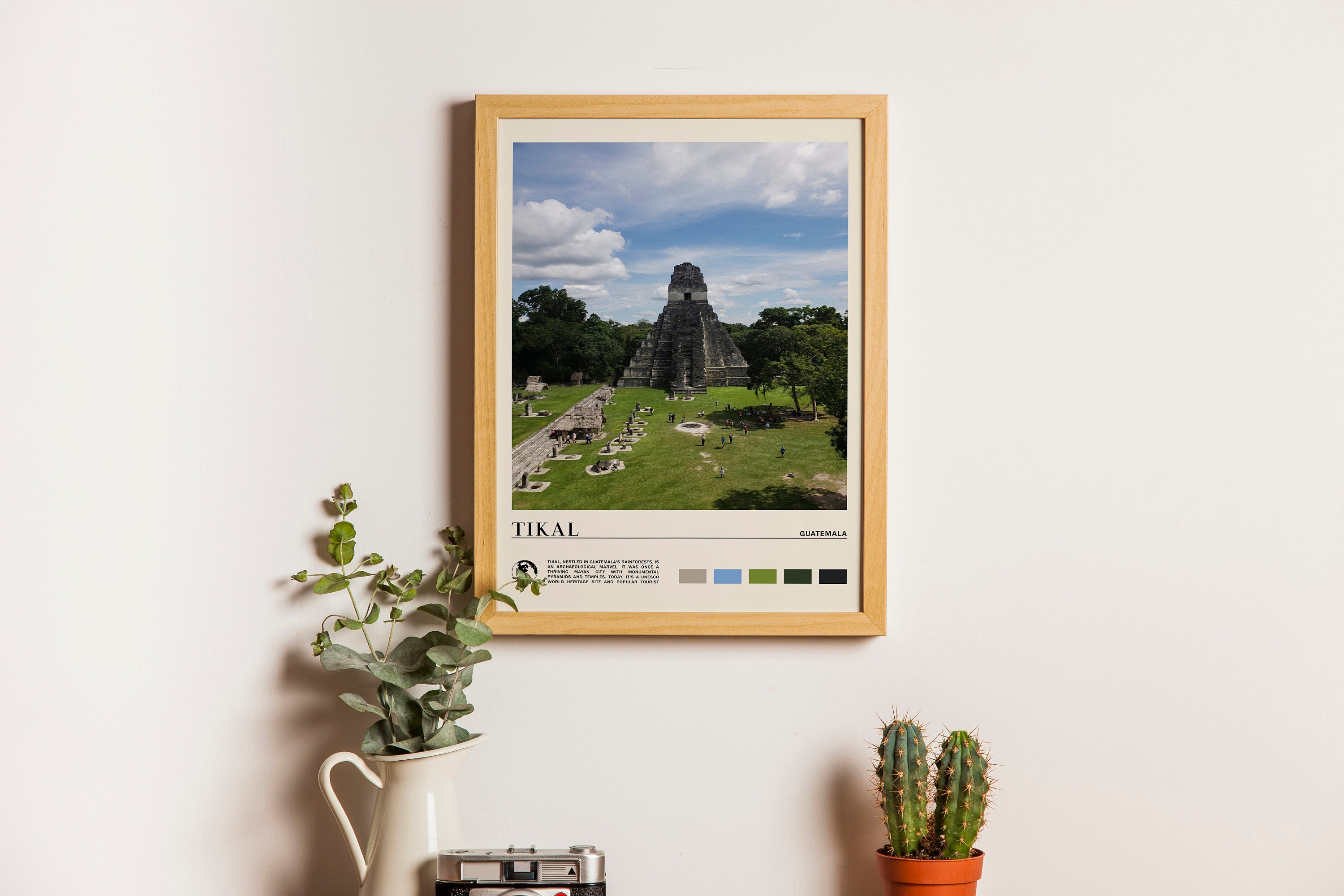 Digital Oil Paint, Tikal Print, Tikal Wall Art, Tikal Poster, Tikal ...