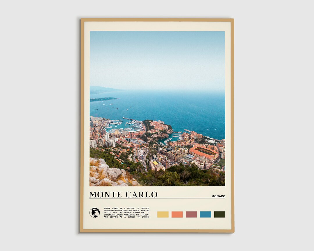 Digital Oil Paint, Monte Carlo Print, Monte Carlo Wall Art, Monte Carlo ...