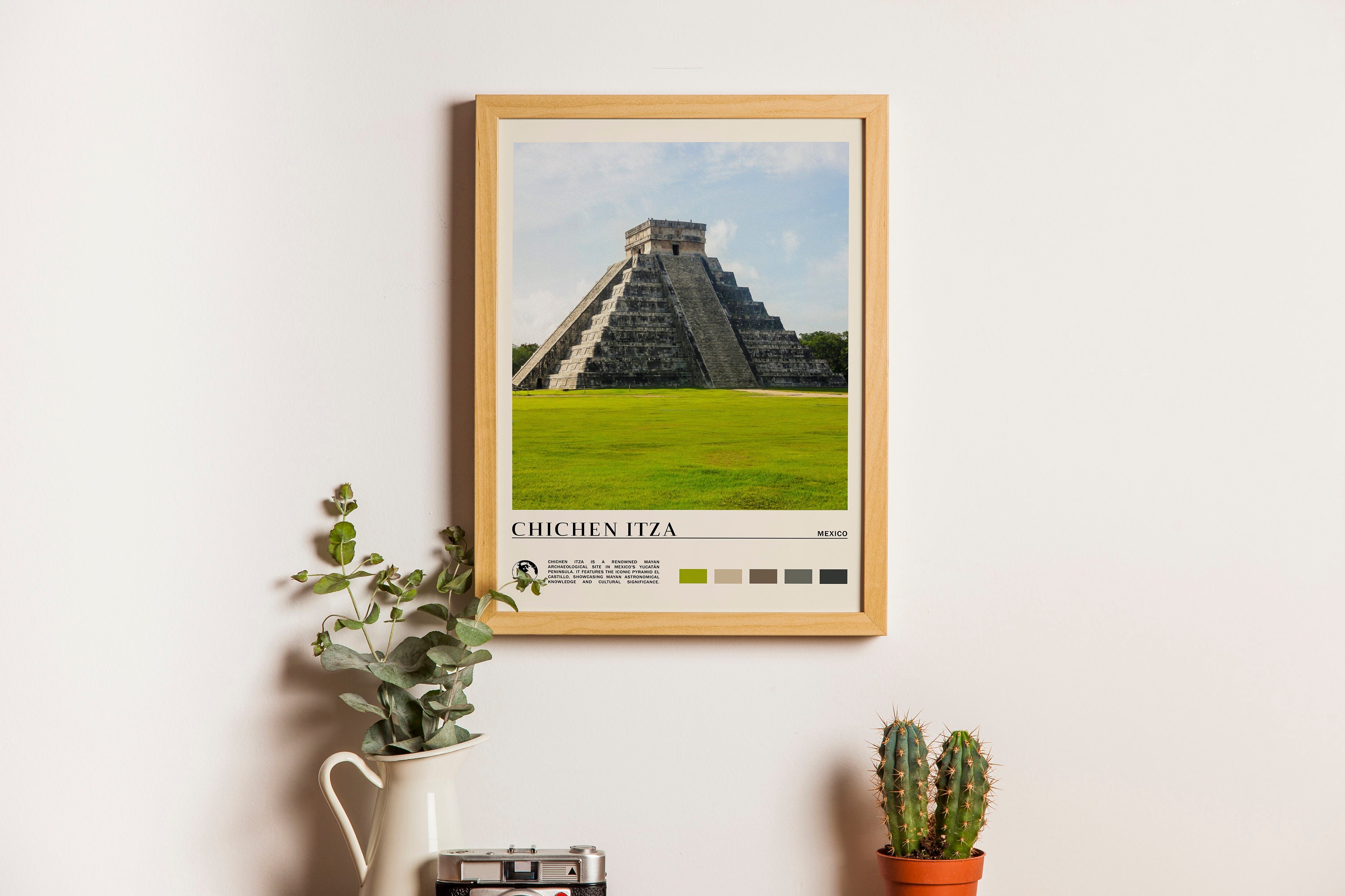 Digital Oil Paint, Chichen Itza Print, Chichen Itza Wall Art, Chichen ...