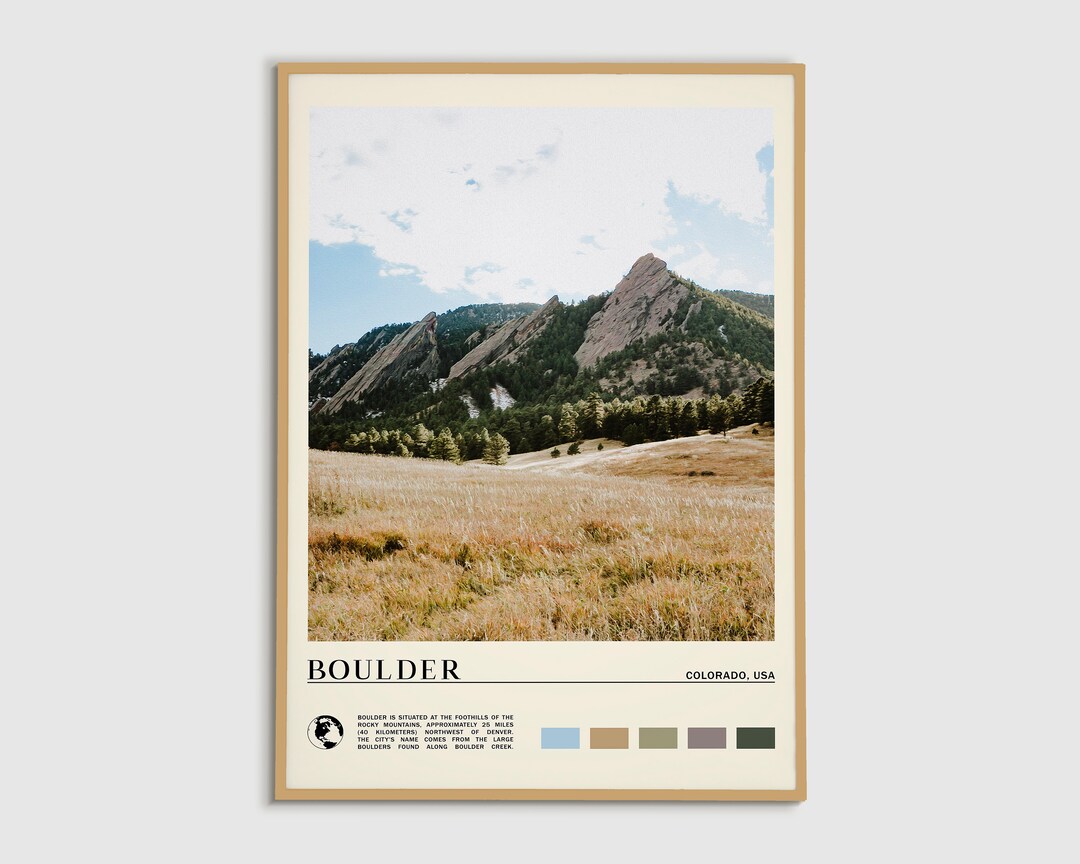 Digital Oil Paint, Boulder Print, Boulder Wall Art, Boulder Poster ...