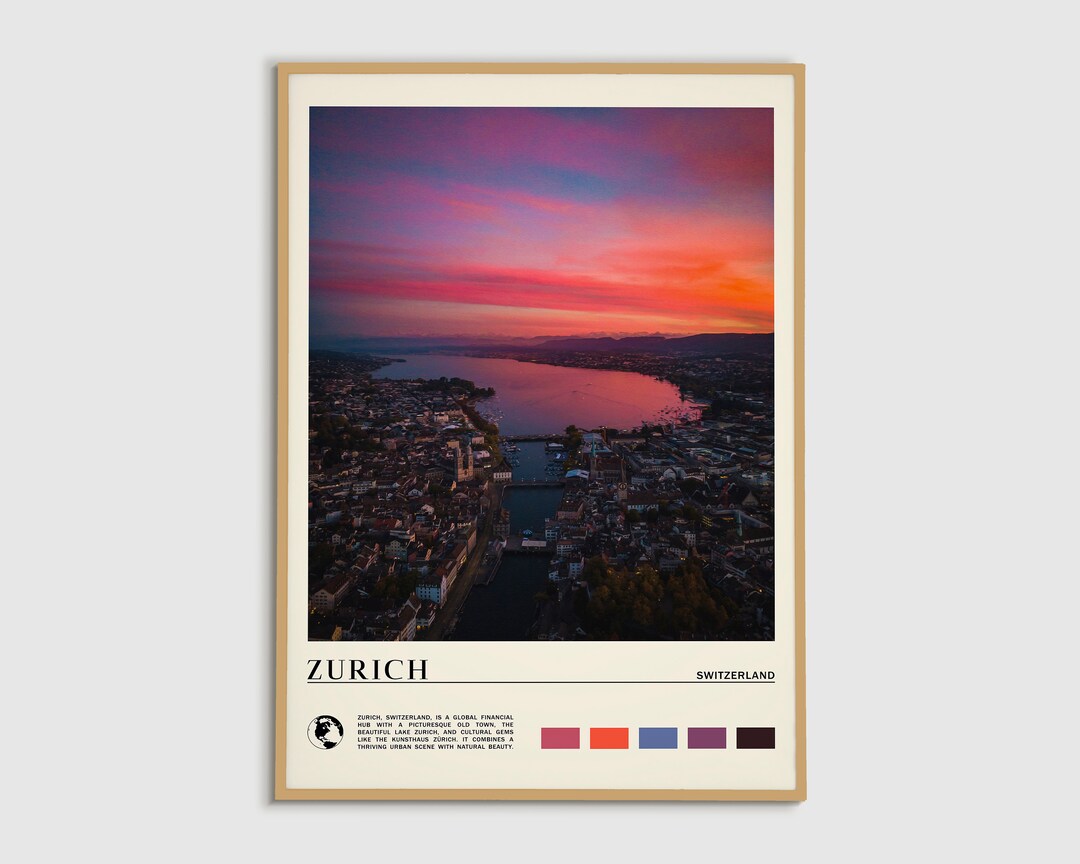 Digital Oil Paint, Zurich Print, Zurich Wall Art, Zurich Poster, Zurich ...