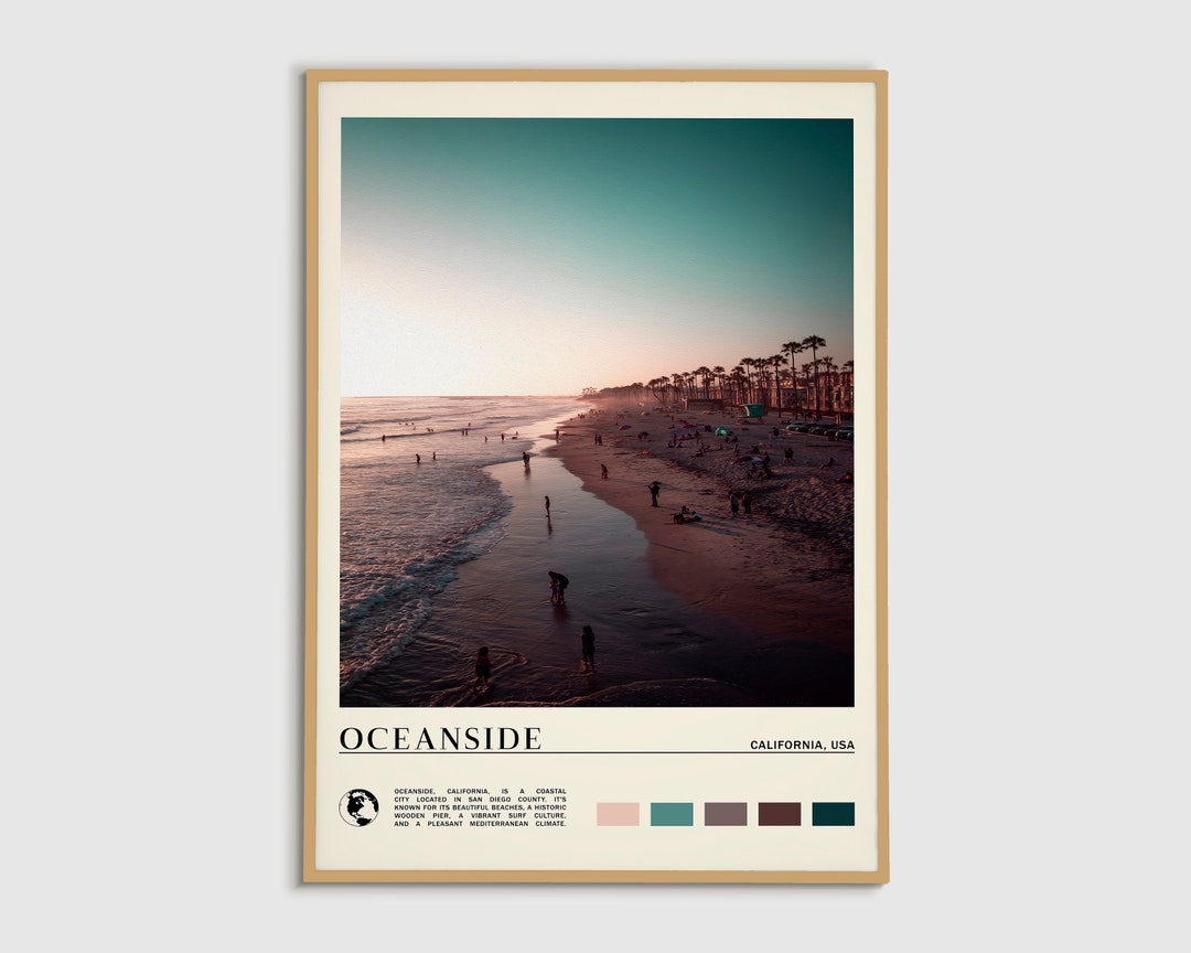 Digital Oil Paint, Oceanside Print, Oceanside Wall Art, Oceanside ...