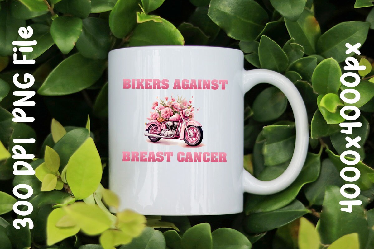 Bikers Against Breast Cancer Motorbike Flower Pink Breast - Etsy
