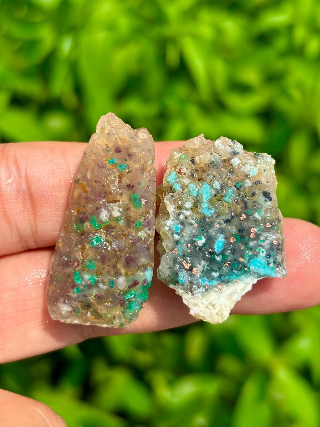 Super Rare Pair Raw and Unpolished Specimen Multicollor Native Copper ...