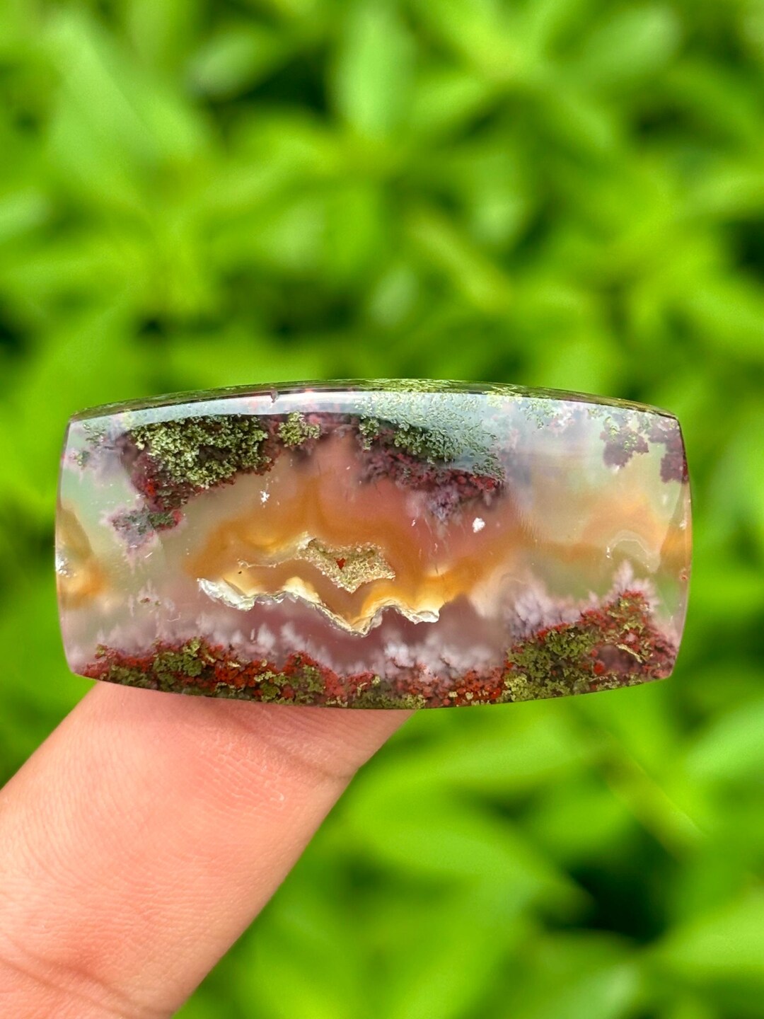 Special Edition Grade Scenic Terrarium Moss Chalcedony Cabochon Super ...