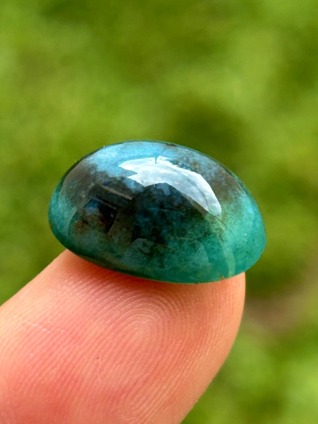 Ring Size Palamea Gem Silica Translucent Ouval Cabochon: Vibrant Blue ...