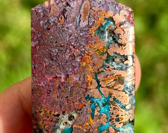 HQ Rare Native Copper Blue Chrysocolla in Chalcedony Cabochon | Amazing ...