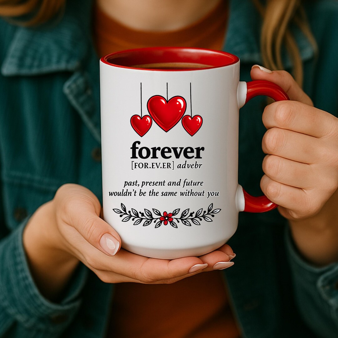 Forever Definition Coffee Mug, Red Heart Anniversary Gift - Etsy