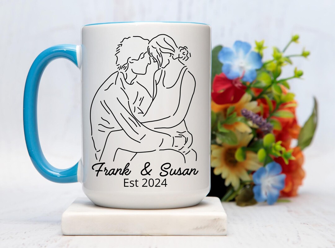 Personalized Loving Couple Mug Custom Names Accent Mug Romantic Coffee ...