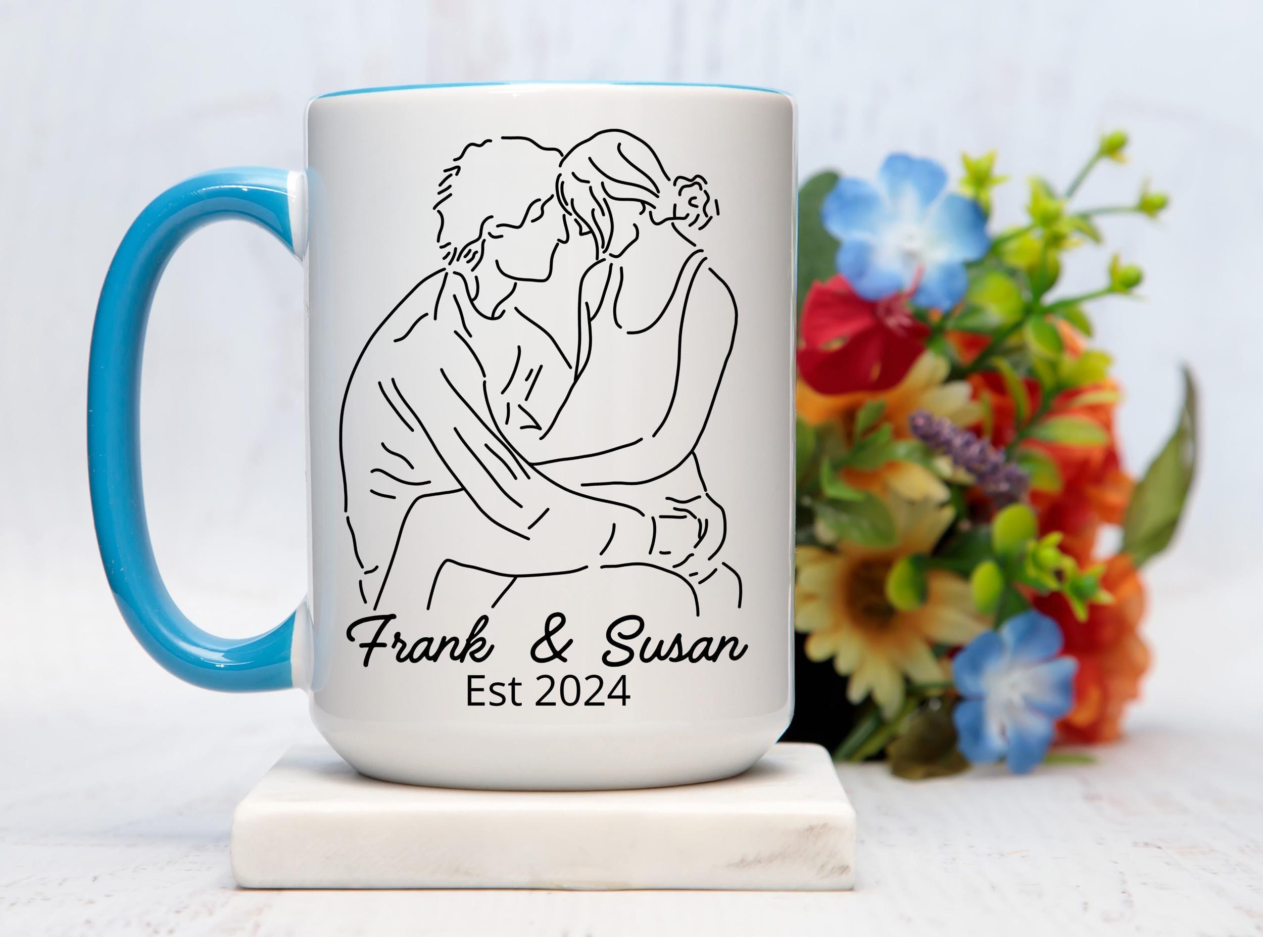 Personalized Loving Couple Mug Custom Names Accent Mug Romantic Coffee ...