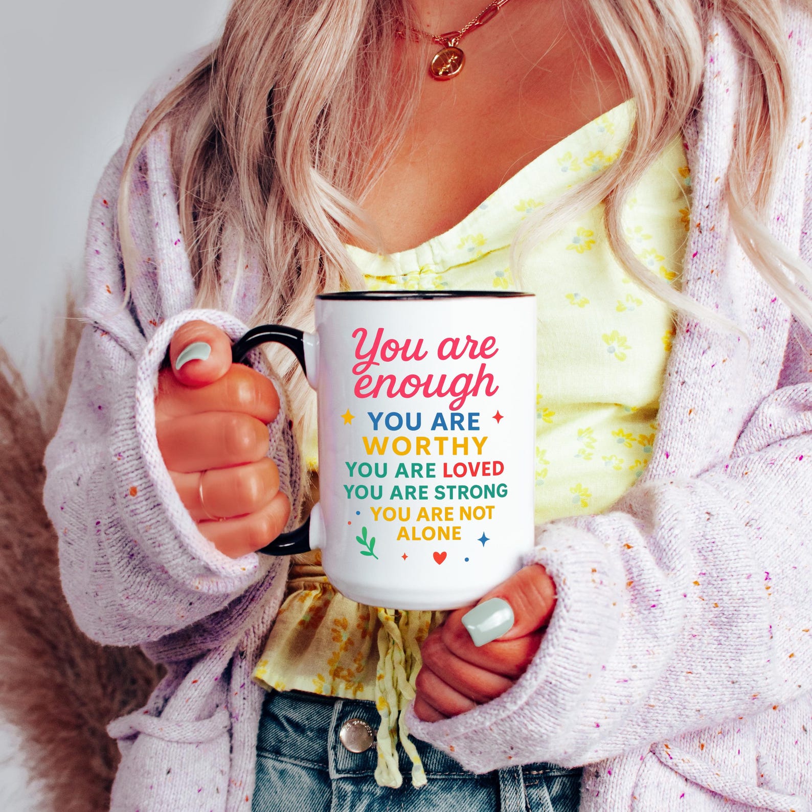 You Are Enough Mug: Mental Health Reminder, Positive Affirmation Coffee ...