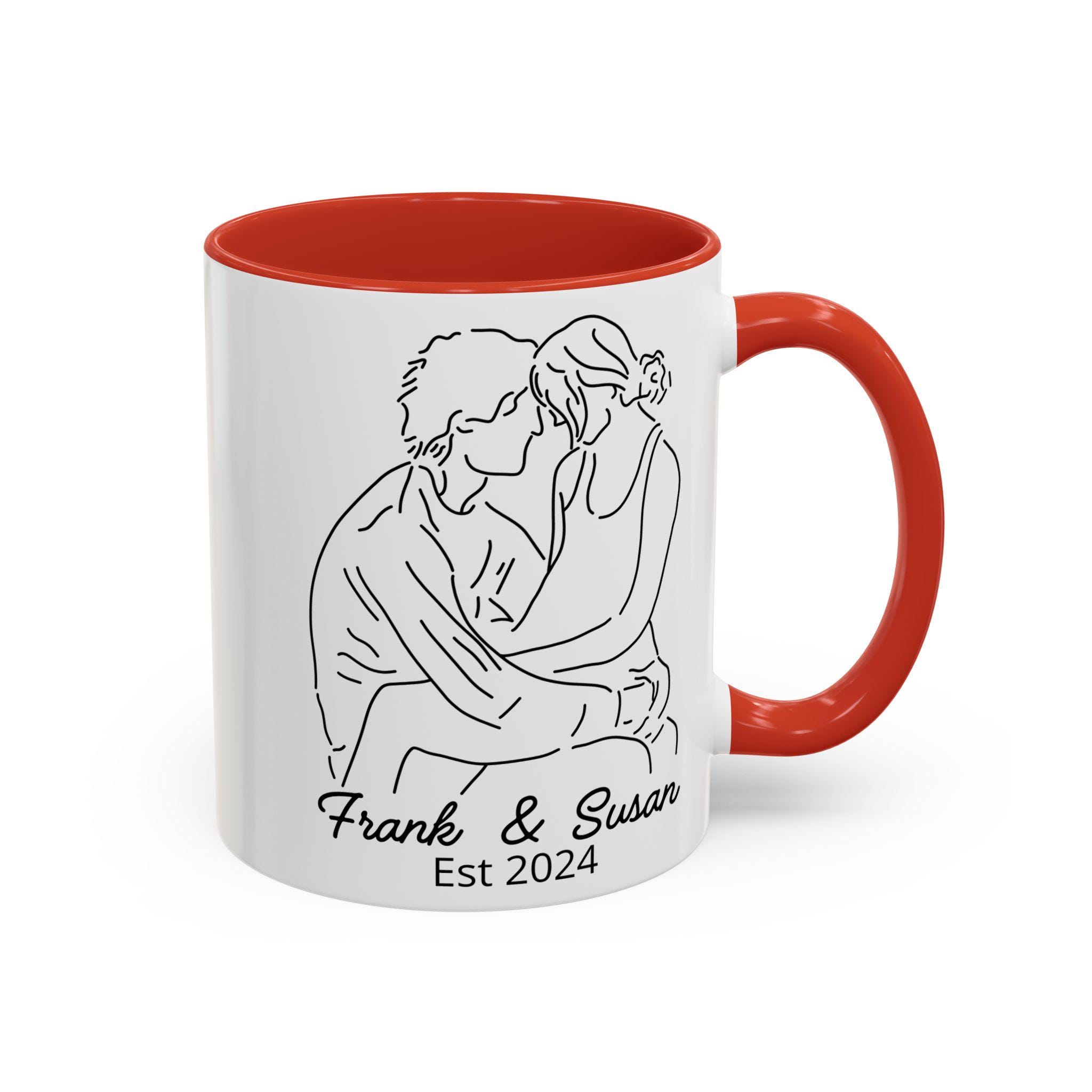 Personalized Loving Couple Mug Custom Names Accent Mug Romantic Coffee ...