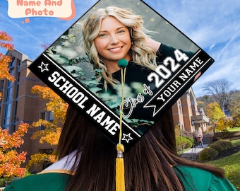 Personalized Class of 2024 Photo Graduation Cap Topper, Gift for Best ...