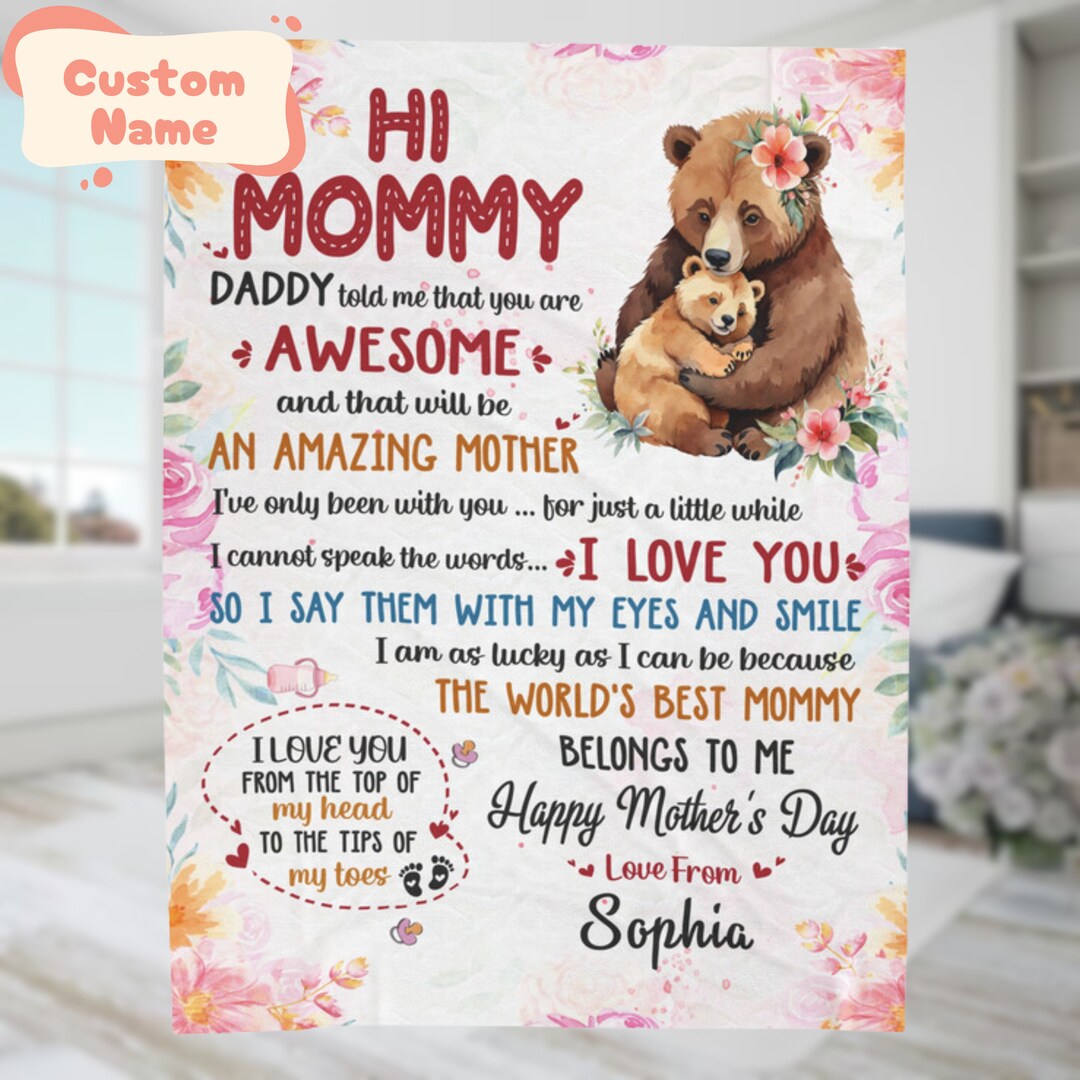Personalized Hi Mommy You Are Awesome Blanket, Mother's Day Blanket ...
