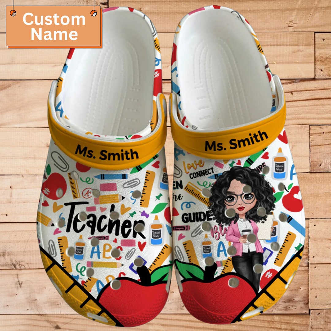 Personalized Teacher Clogs Shoes, Gift for Teacher, Inspire Cute Pretty ...
