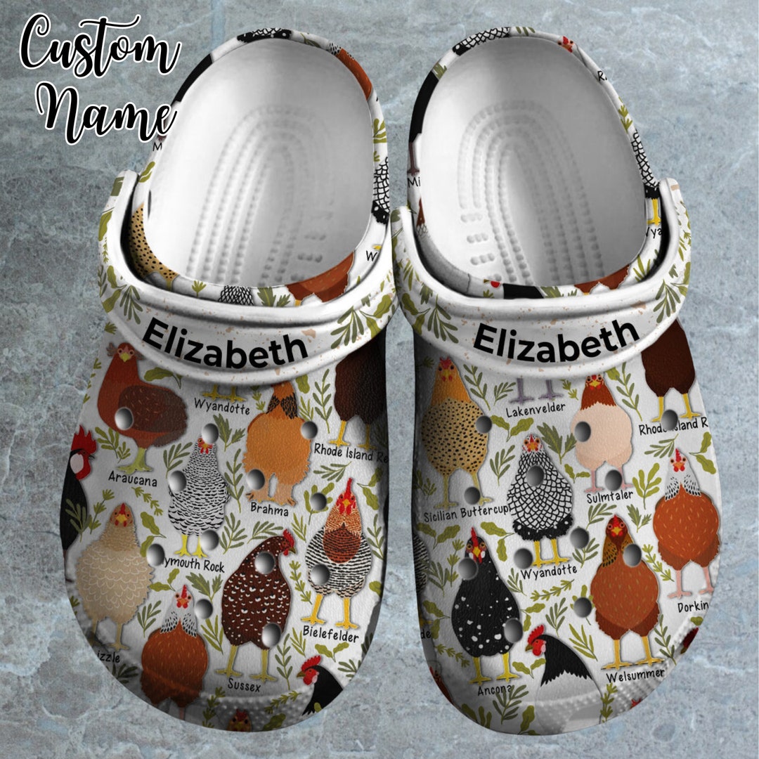Personalized Name With Chicken Breeds Clogs Shoes, Birthday Gift for ...