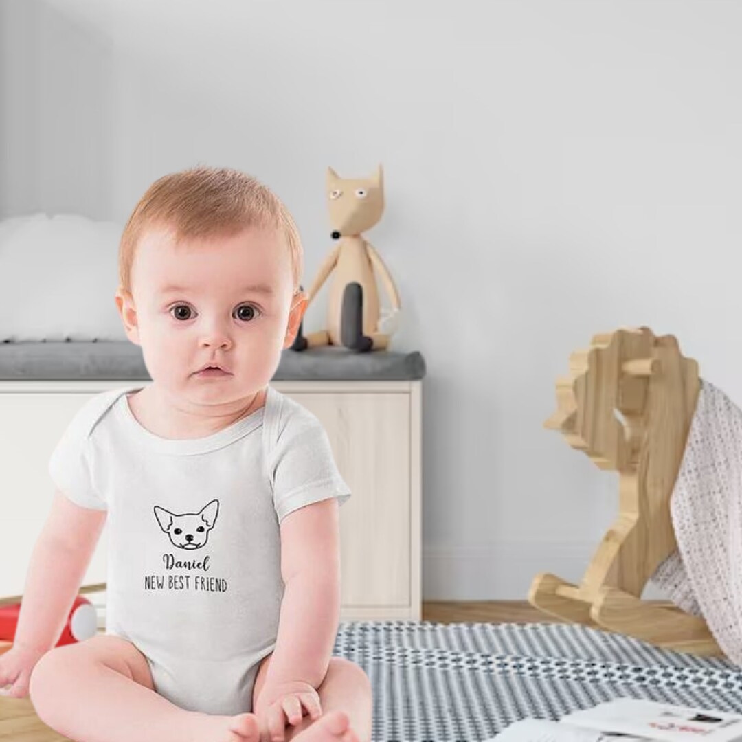 Personalized Name Dog New Best Friend Baby Onesie Baby Shower - Etsy