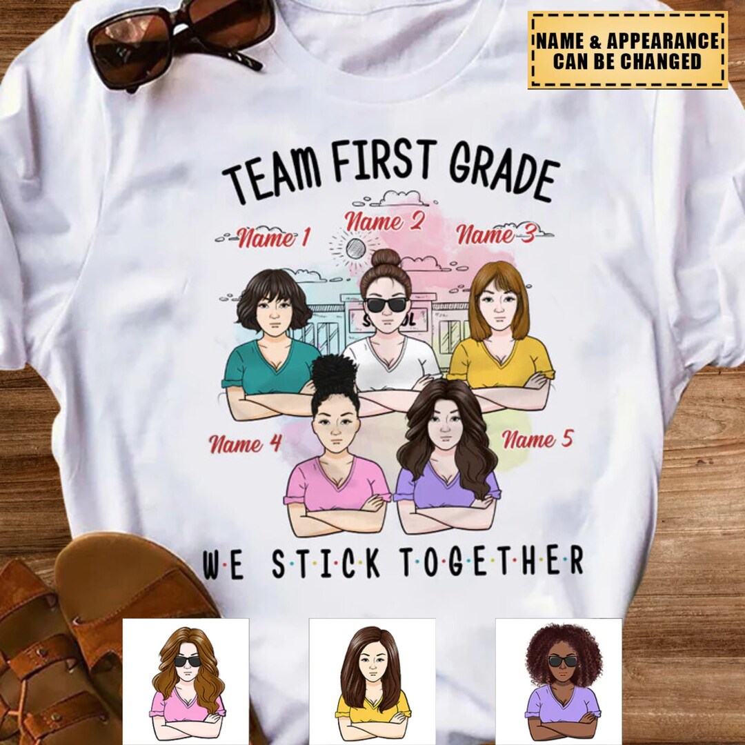 Personalized Team First Grade Teacher T-shirt, First Day of School ...