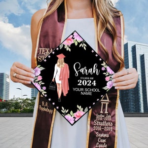 Personalized Class of 2024 Photo Graduation Cap Topper, Gift for Best ...