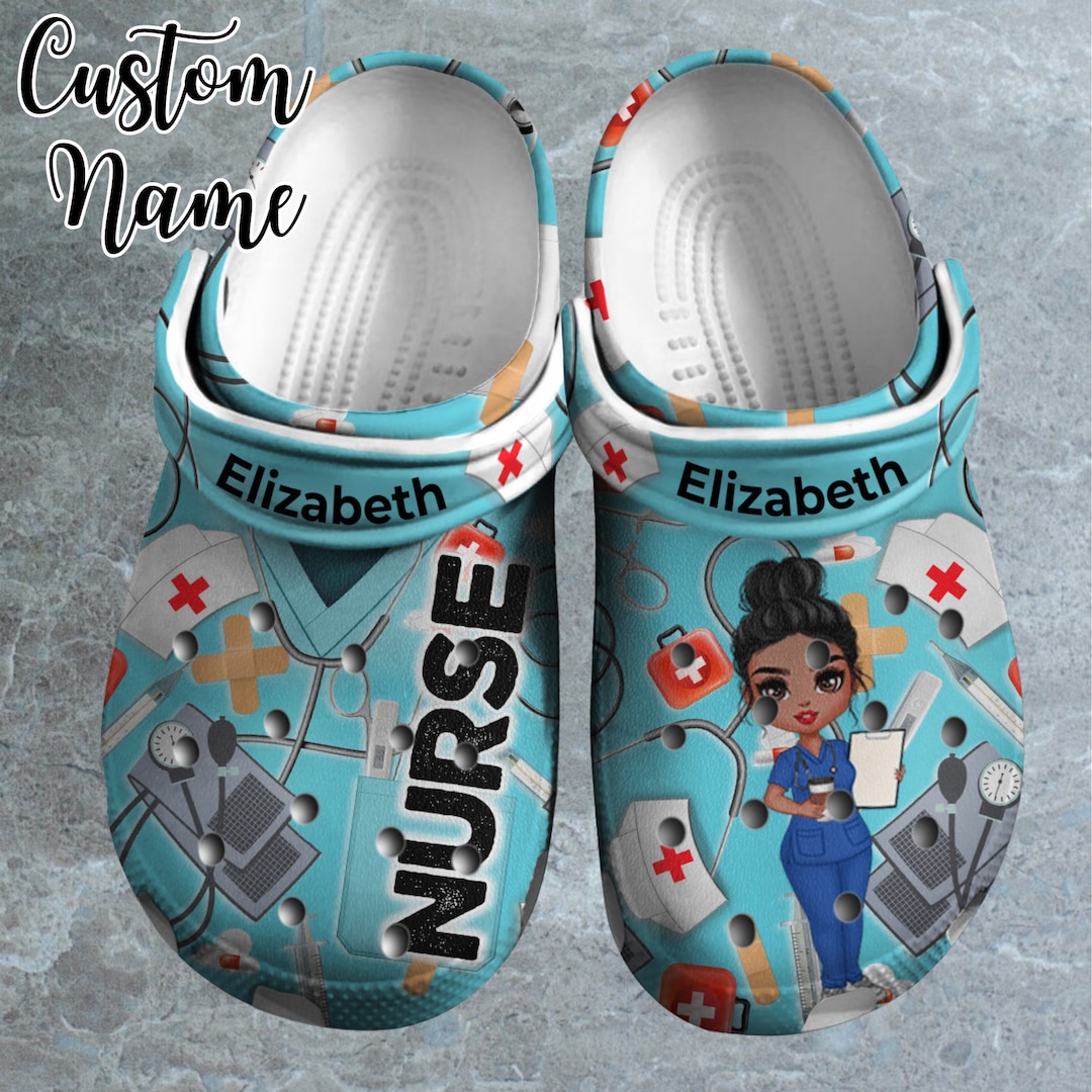 Personalized Name Nurse Black Clogs Shoes, Gift for Her, Nurse Life ...