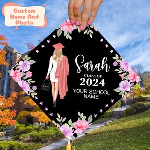 Personalized Class of 2024 Photo Graduation Cap Topper, Gift for Best ...