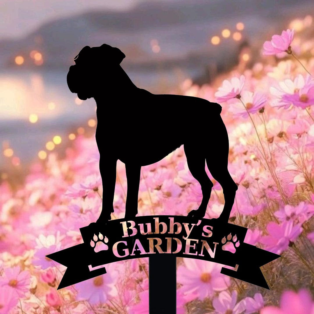 Personalized Boxer Dog Sign Yard Stakes Garden Boxer Dog Breeds Grave ...