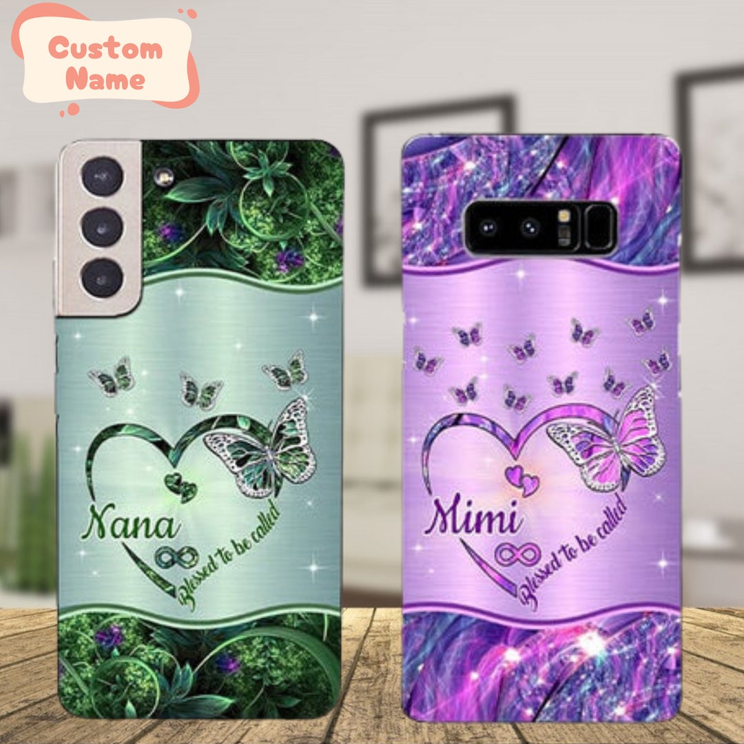 Personalized Sparkling Grandma Mom Heart Butterfly Kids Phone Case ...