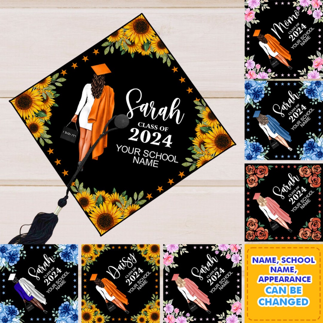 Personalized Class of 2024 Photo Graduation Cap Topper, Gift for Best ...