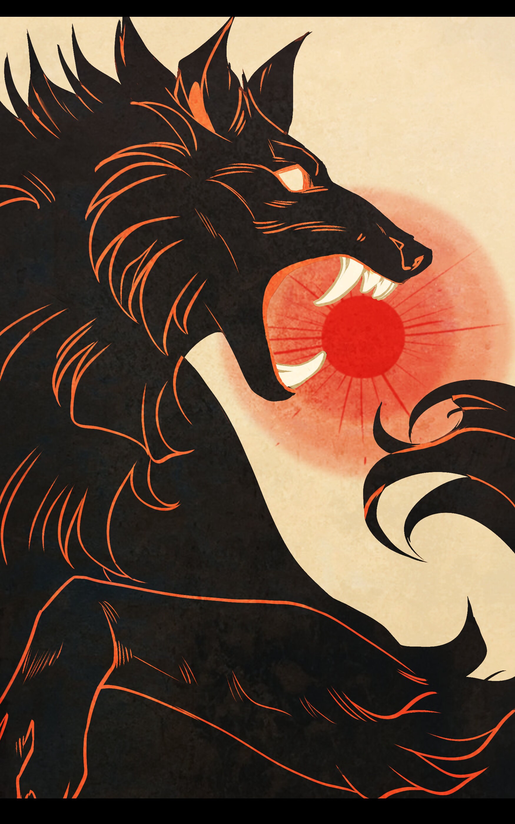 Sköll, Sun Devouerer, Norse Mythology Print, Skoll and Hati Poster, Sun ...