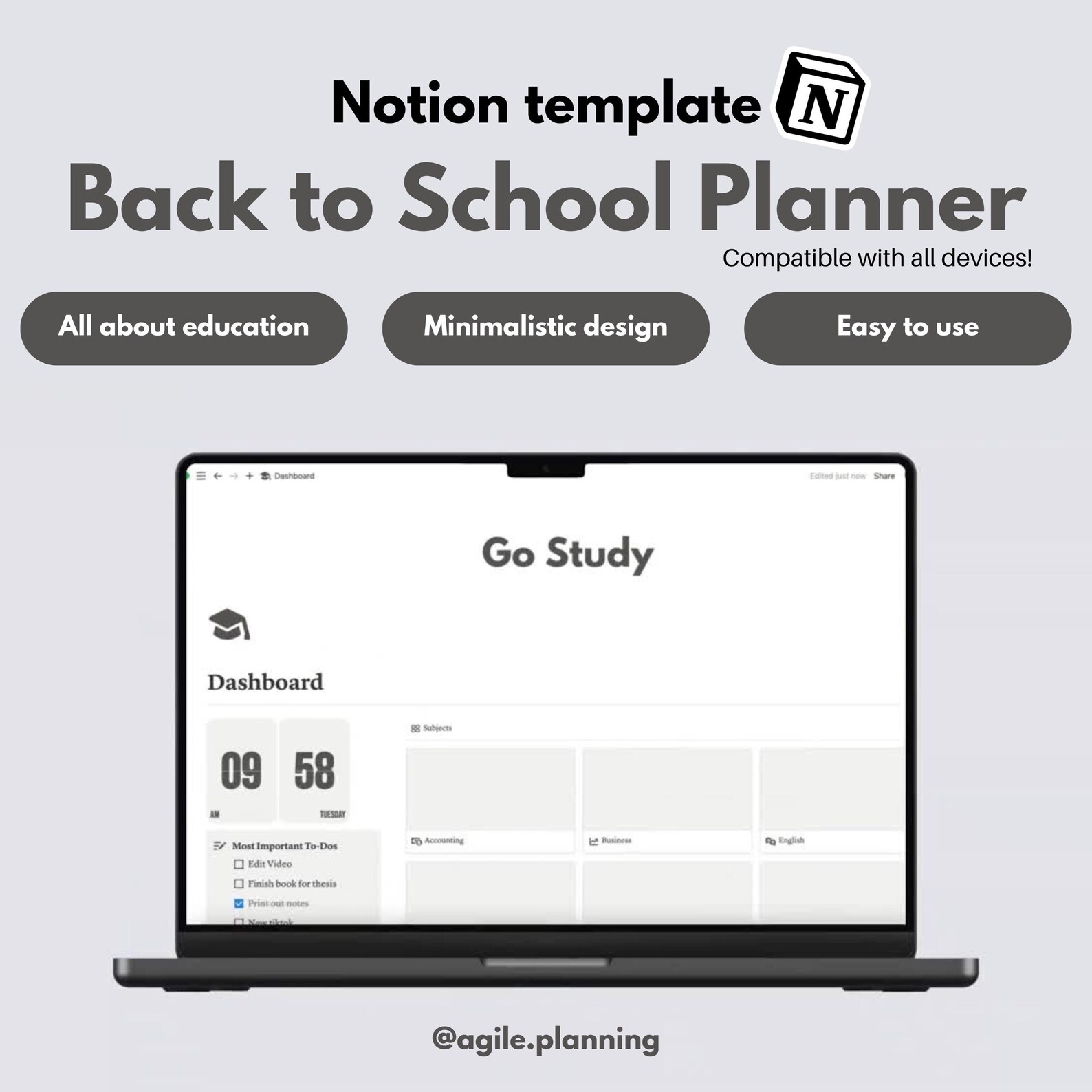 All-in-one Back-to-school Notion Planner | Timetable, Study Tools ...