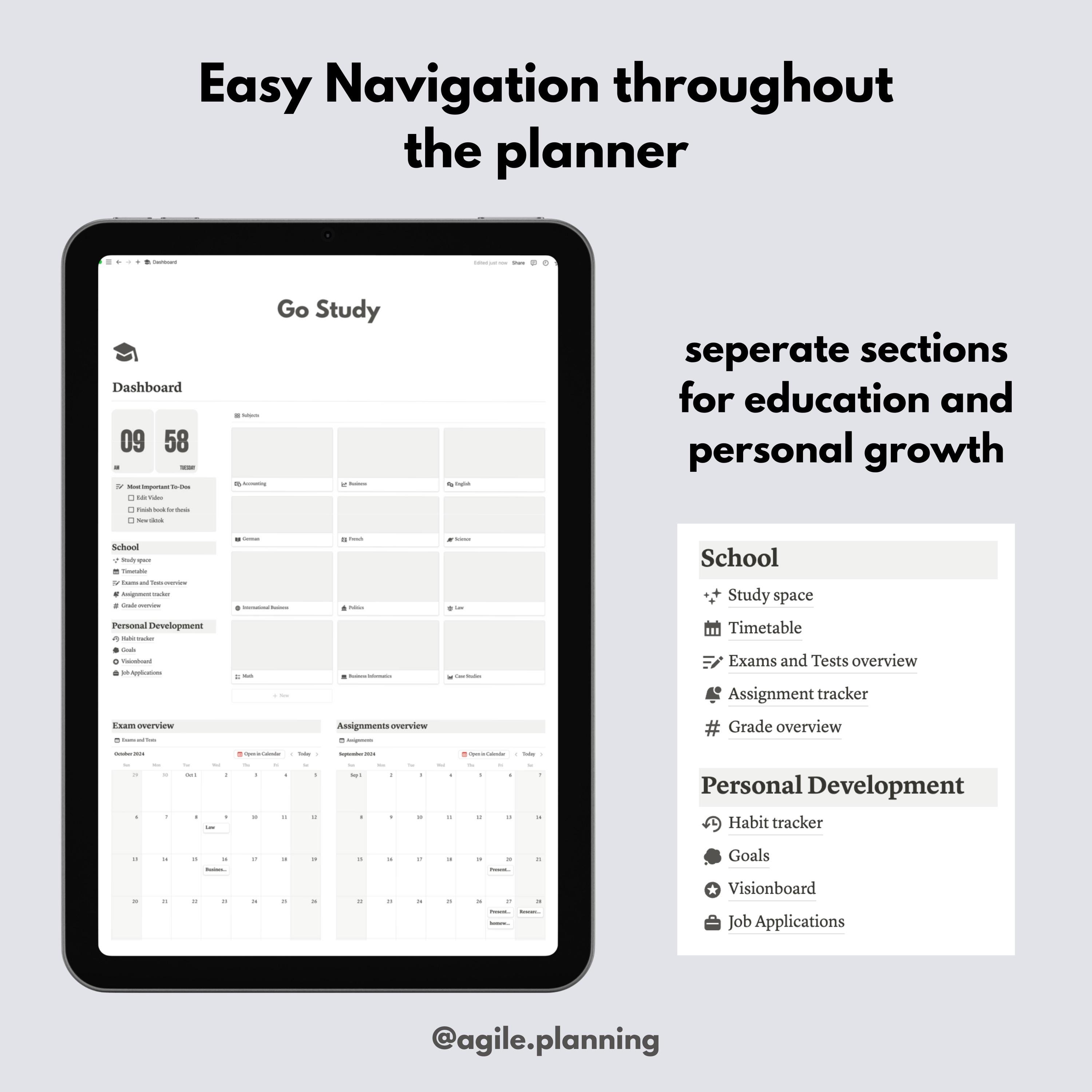 All-in-one Back-to-school Notion Planner | Timetable, Study Tools ...