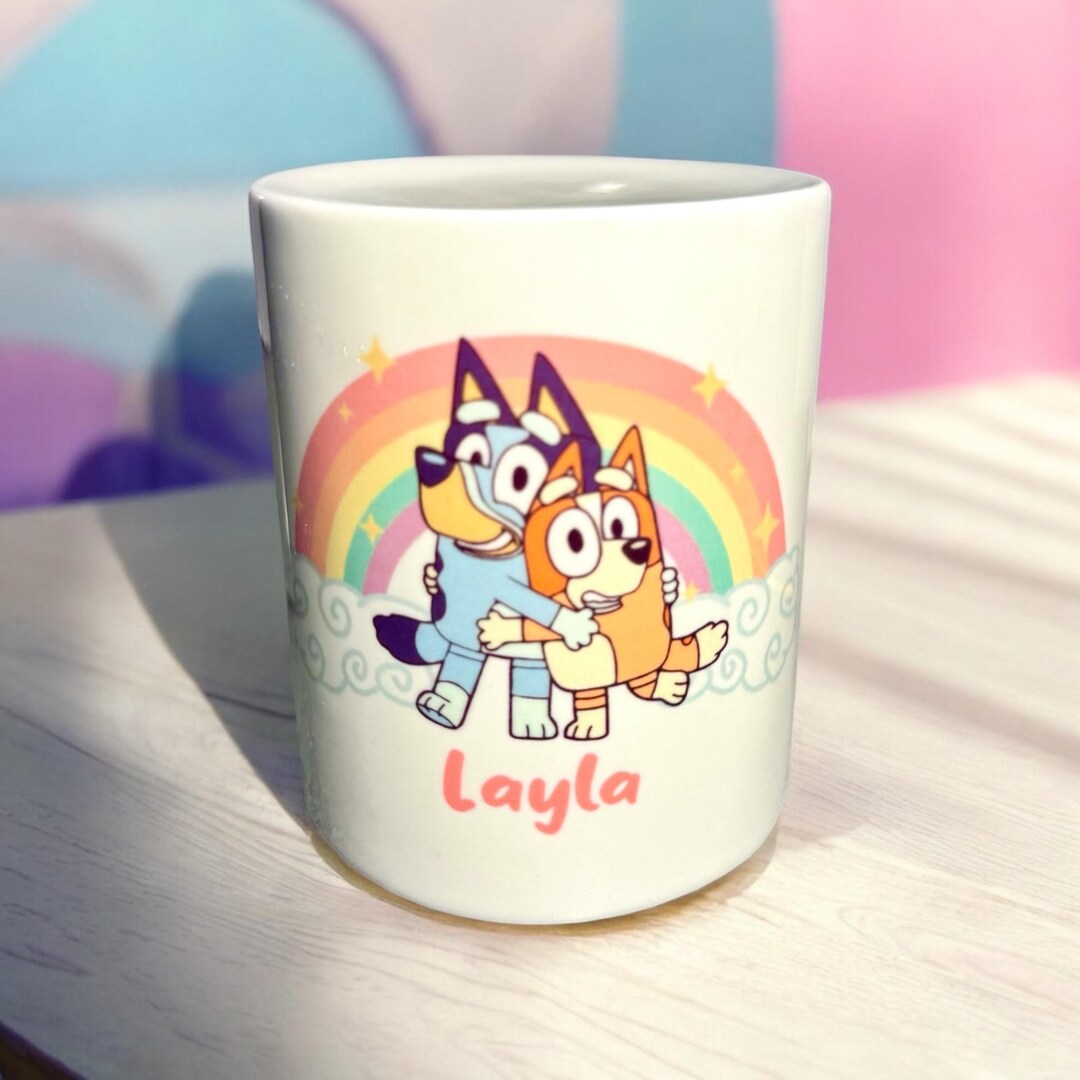 Rainbow Bluey Money Box. Personalised Money Box. - Etsy UK