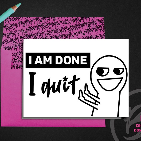 I Quit Card - Etsy