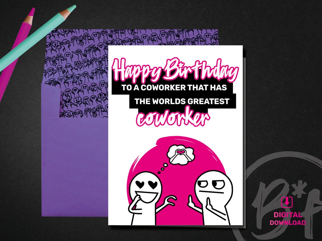Printable Birthday Card for Coworker Happy Birthday to - Etsy