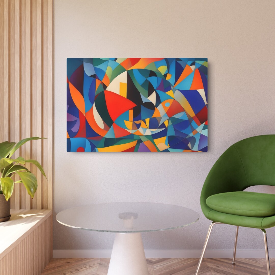 South of France, French Rivera, Cubism Calming, Colorful Metal Art Sign ...