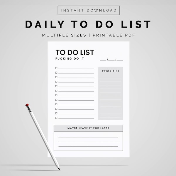 Funny to Do List - Etsy