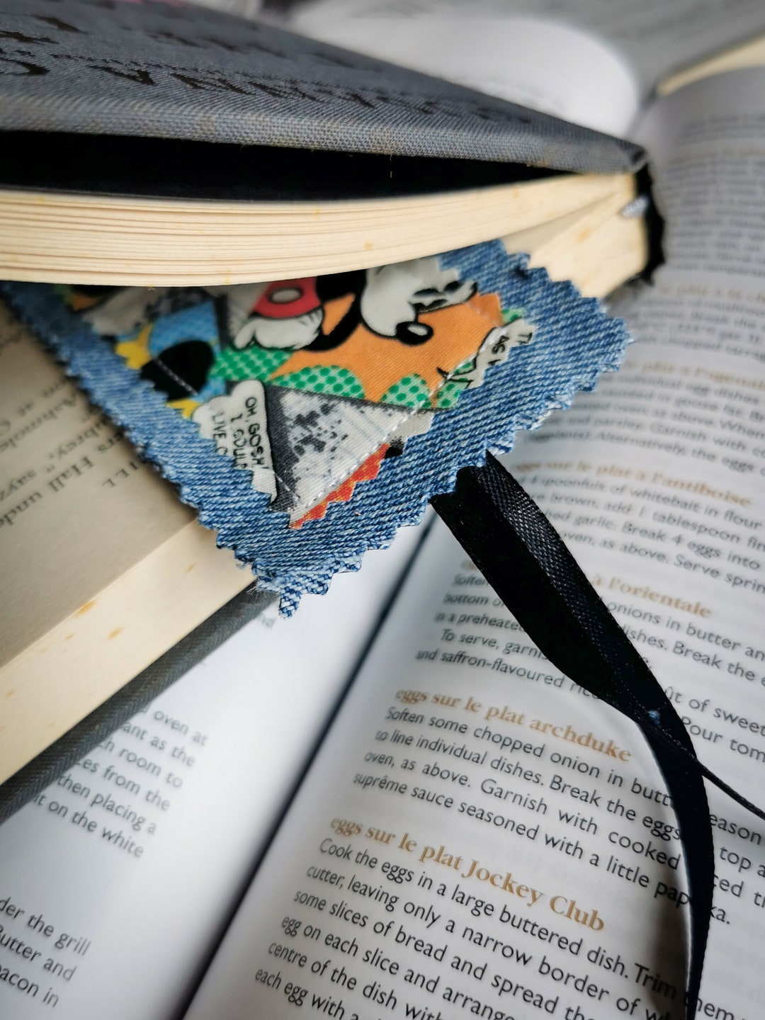 Upcycled Denim and Disneys Mickey Mouse Print Bookmark, Ideal Teachers ...