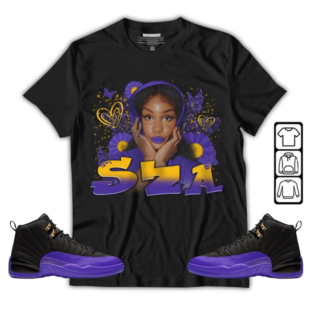 SZA Unisex Shirt to Match Sneaker Black Field Purple 12s Tee, Jordan 12 ...